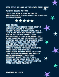 Book Review As long as the lemon trees grow | New Tecumseth Public Library