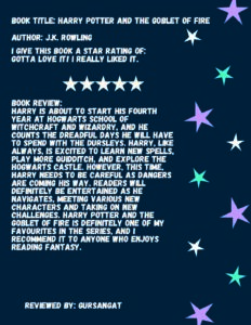 Book Review Harry Potter and the Goblet of Fire | New Tecumseth Public ...