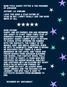 Book Review Harry Potter & the Prisoner of Azkaban | New Tecumseth ...